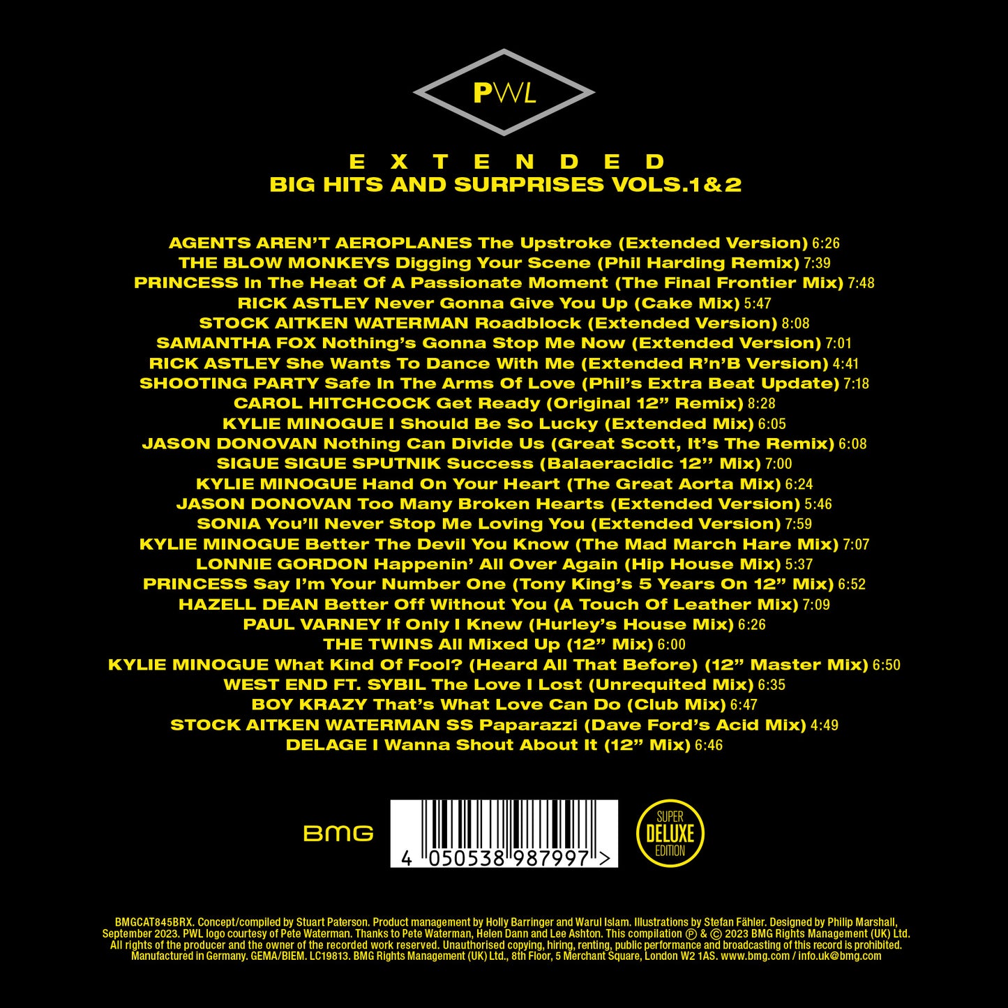 EXCLUSIVE: PWL Extended Big Hits and Surprises - stereo-only blu-ray a ...